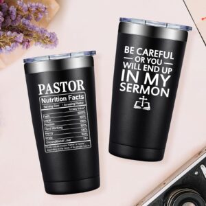 Grifarny Pastor Appreciation Gifts - Pastor Gifts for Men, Women - Thank You, Christmas Gifts for Pastor - Be Careful or You Will End up in My Sermon Pastor Tumbler Cup 20oz