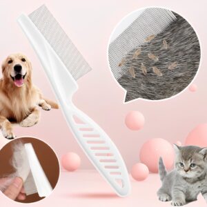 Dxlam Flea Comb for Dogs and Cats, Pet Lice Comb Fine Tooth Grooming Tool for Removing Tear Stains, Fleas, Dandruff, Lice