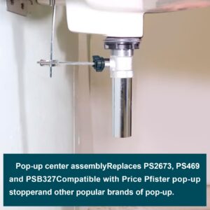 FullMayPro Lavatory Pop Up Center Piece Assembly,Pop Up Drain Repair Kit,Fits Most Popular Brands，Replacement for PS2673,PS469 and PSB327,Replacement Bathroom Sink Pivot Rod,18MM Ball, Chrome（1PC）