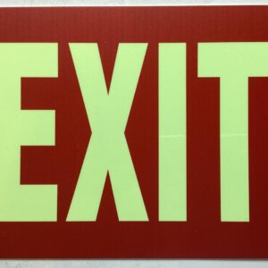 Photoluminescent red EXIT SIGN/GLOW IN THE red DARK EXIT SIGN (ALUMINIUM, 7X10 INCH,HEAVY DUTY, RUST FREE)