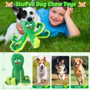 loncoldy Squeaky Dog Toys for Large Dogs, Plush Dog Toys to Keep Them Busy, Large Dog Toys for Aggressive Chewers, Crinkle Dog Toy, Tug of War Octopus Dog Toy for Large Medium Small Dogs