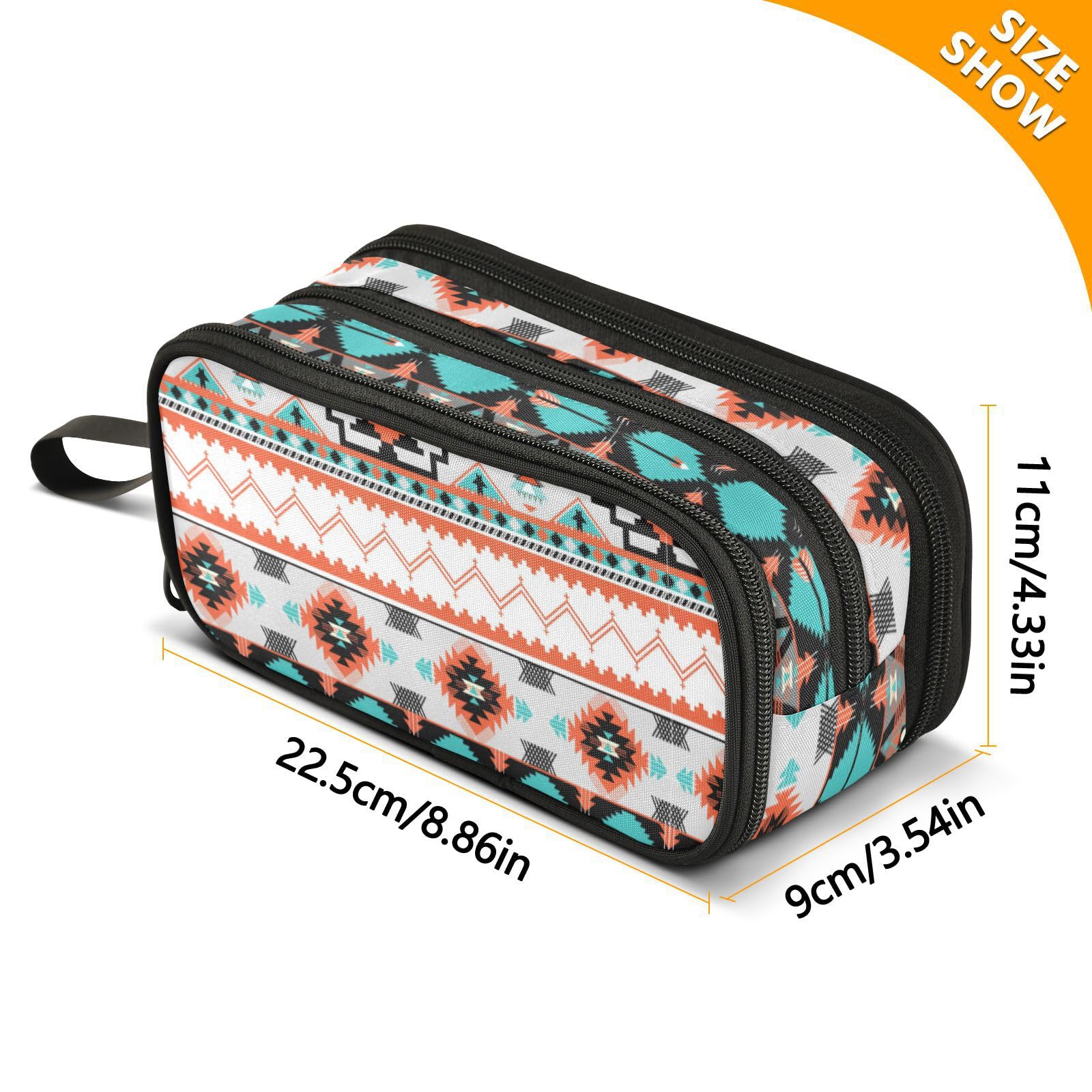 J JOYSAY Aztec Pattern Pencil Case Pouch Big Capacity Pencil Bags with Zipper Portable Pencil Box Large Pen Bag for Adults Teens Kids