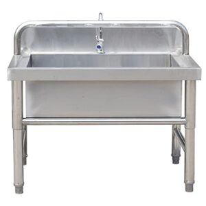 commercial floor mop sink, stainless steel mop sink, floor-standing mop sink with drainage holes, drainage pipes and faucet