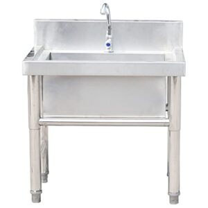 free standing utility sink mop service basin wash station, heavy duty stainless steel commercial floor mop sink, 50cm/60cm