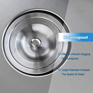 Stainless Steel Mop Sink Floor Mount Mop Service Basin, Commercial Heavy Duty Shop Sink Balcony Utility Sink Wash Station Laundry Tub