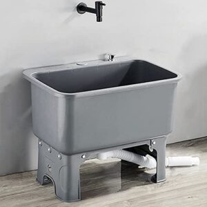 floor mop sink, free standing wash station with water tap commercial mop service basin for kitchen/restaurant/business/garages (size : 60x40x46.5cm)