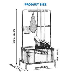 Mop Service Basin with Mop Holder, Commercial Floor Mop Sink Wash Station Household Balcony Laundry Tub Bathroom Slop Sink