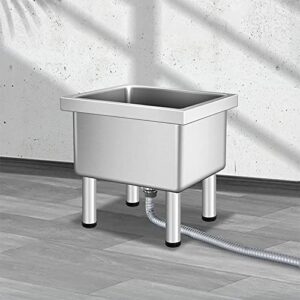 Stainless Steel Commercial Mop Sink Floor-Standing Mop Sink with Drainage Holes And Drainage Pipes, Suitable for Home Hotel Bar