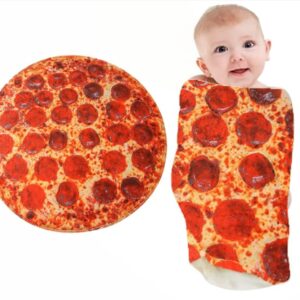 Soft Pizza Blanket for Baby,36 inches Flannel Pizza Blanket is Stylish, Wearable Wrap Blanket Funny Gifts for Baby Shower Boy Girl Creative and Versatile, Blanket Suitable for Baby