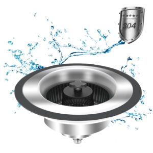 kitchen sink drain strainer, upgraded 3 in 1 kitchen sink bounce core & stopper kit, 304 stainless steel pop up kitchen sink stopper, sink stopper 3-1/2 inch