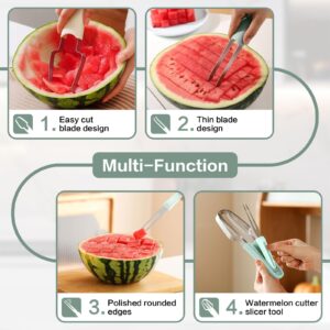 SINGYEIEC 3-in-1 Watermelon Cutter Slicer Tool, Stainless Steel Watermelon Slicer, Creative kitchen watermelon fork slicer cutter, Watermelon Popsicle Mould, melon cutter, portable fruit fork