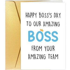 spercy boss day card for him her, boss appreciation card, bosses day card gift for women men, happy boss's day to our amazing boss