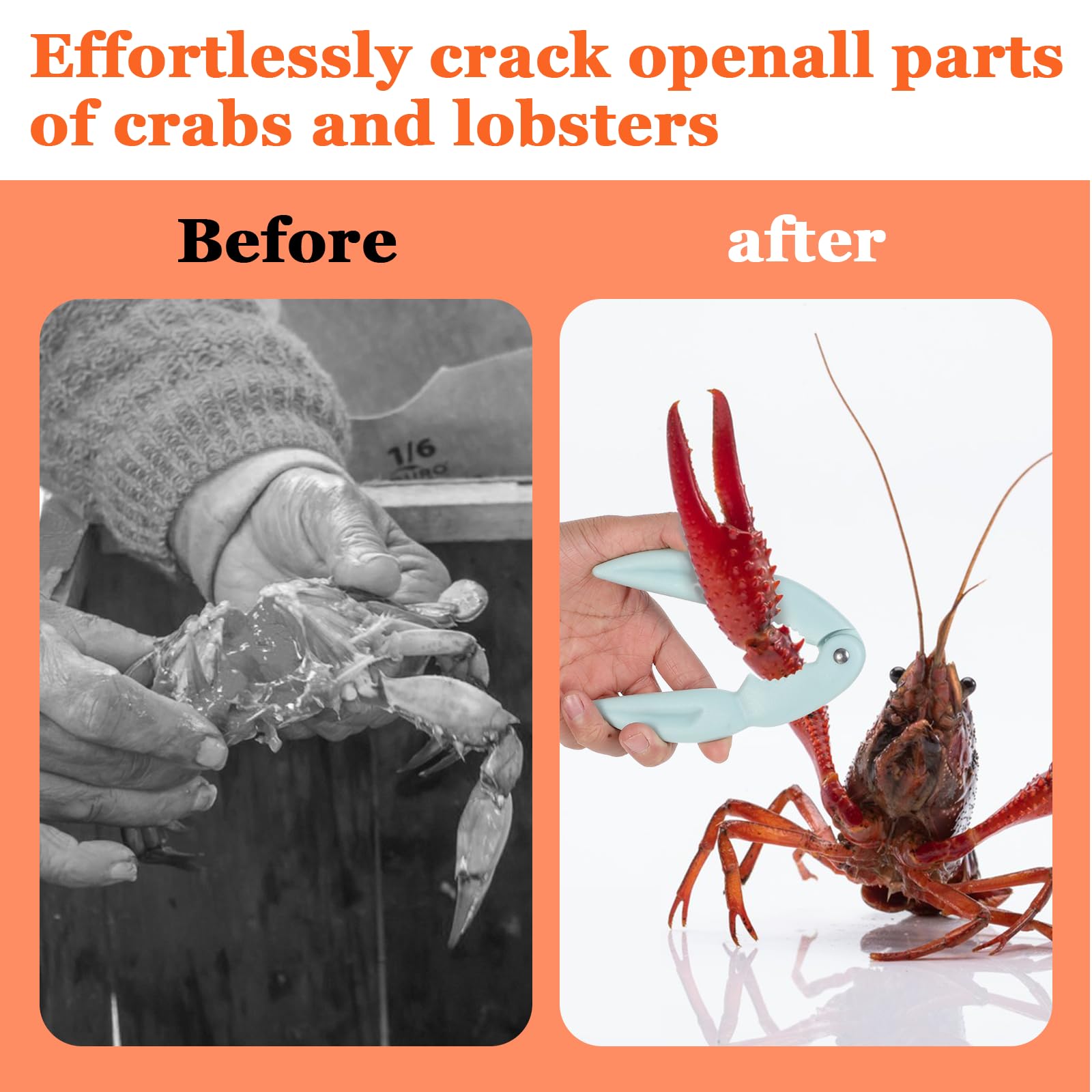 Mabor 4Pcs Crab Leg Cracker Tool Colored Crab Leg Tools Crab Legs Utensils Snow Crab Claw Crackers Efficient Lobster Crackers Crab Tools for Eating Efficient Crab Shell Cracker