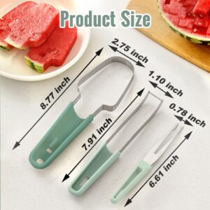 SINGYEIEC 3-in-1 Watermelon Cutter Slicer Tool, Stainless Steel Watermelon Slicer, Creative kitchen watermelon fork slicer cutter, Watermelon Popsicle Mould, melon cutter, portable fruit fork