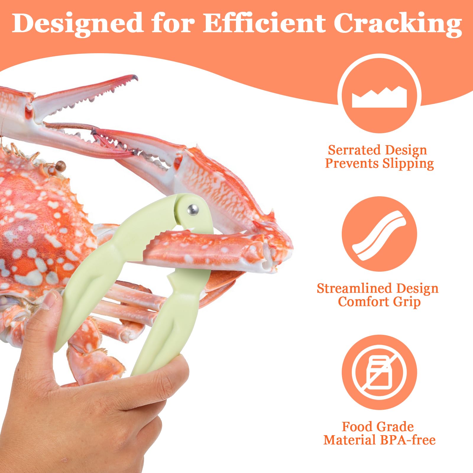 Mabor 4Pcs Crab Leg Cracker Tool Colored Crab Leg Tools Crab Legs Utensils Snow Crab Claw Crackers Efficient Lobster Crackers Crab Tools for Eating Efficient Crab Shell Cracker