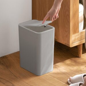 kitchen trash can bathroom trash can with lid, garbage bin small garbage can with press lid, garbage cans for kitchen plastic wastebasket with popup lid dustbin for home, office