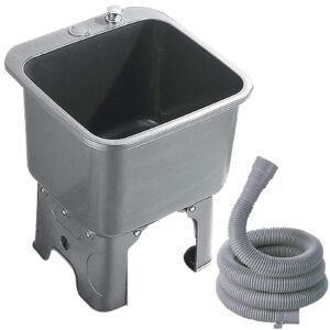 mop sink floor mount wash station, portable bathroom/warehouse/kitchen sink mop service basin with drain button, commercial utility sink laundry tub heavy duty slop sink