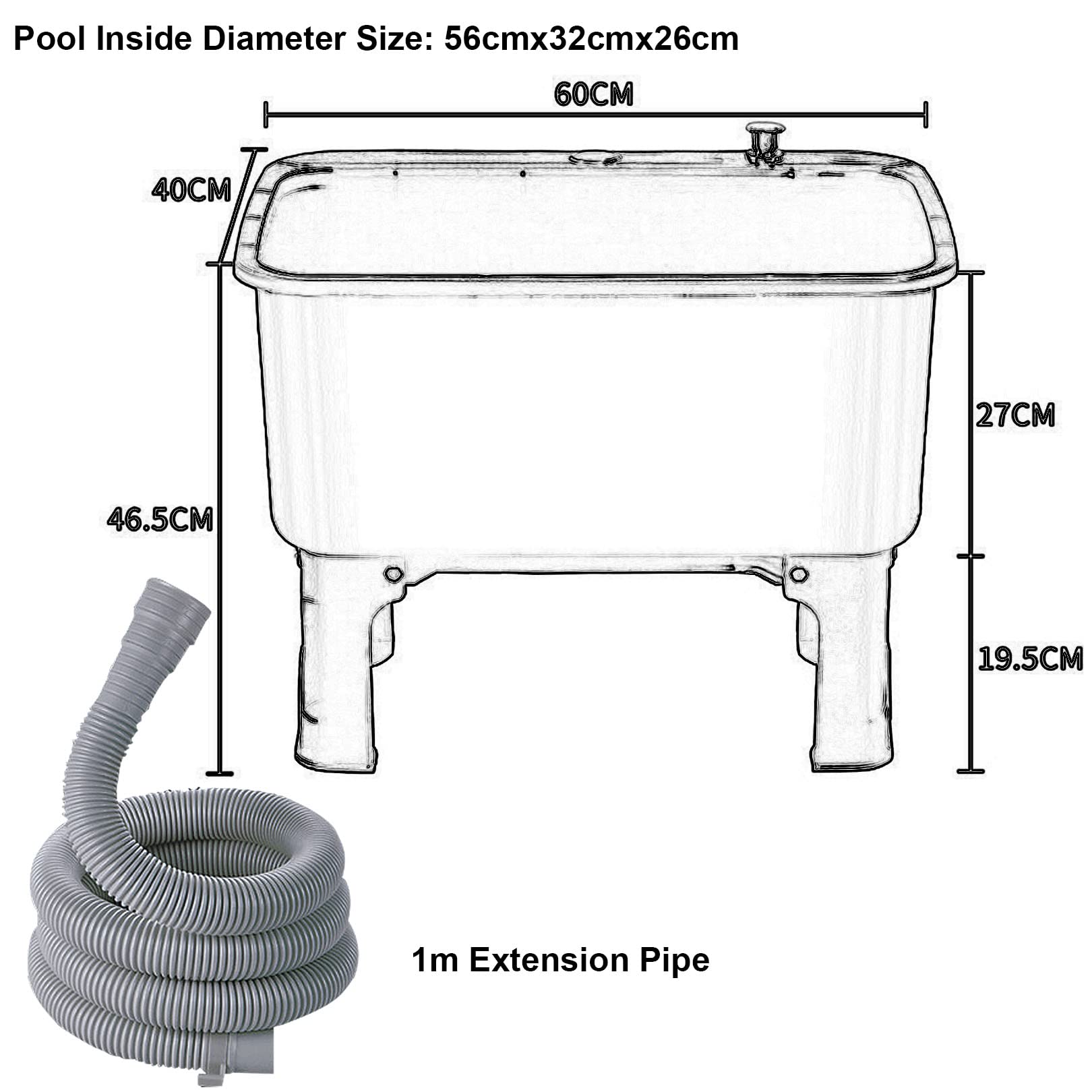 Floor Mop Sink Commercial Mop Service Basin, Utility Sink Mop Bucket with 1m Drain Hose, Bathroom Sink Laundry Tub Slop Sink, Outdoor Sink