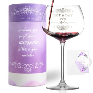 gifts for women,not a day over fabulous personalized wine glasses birthday gifts wine glass mothers day gifts for women, unique gift ideas for her mom friends female her wife girlfriend coworkers