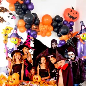 Black and Orange Balloons, 50pcs 12 Inch Halloween Balloons Set Black Purple Orange Halloween Balloons for Halloween Party Decoration Outdoor Home, Yard Backdrop Birthday Party Decoratio