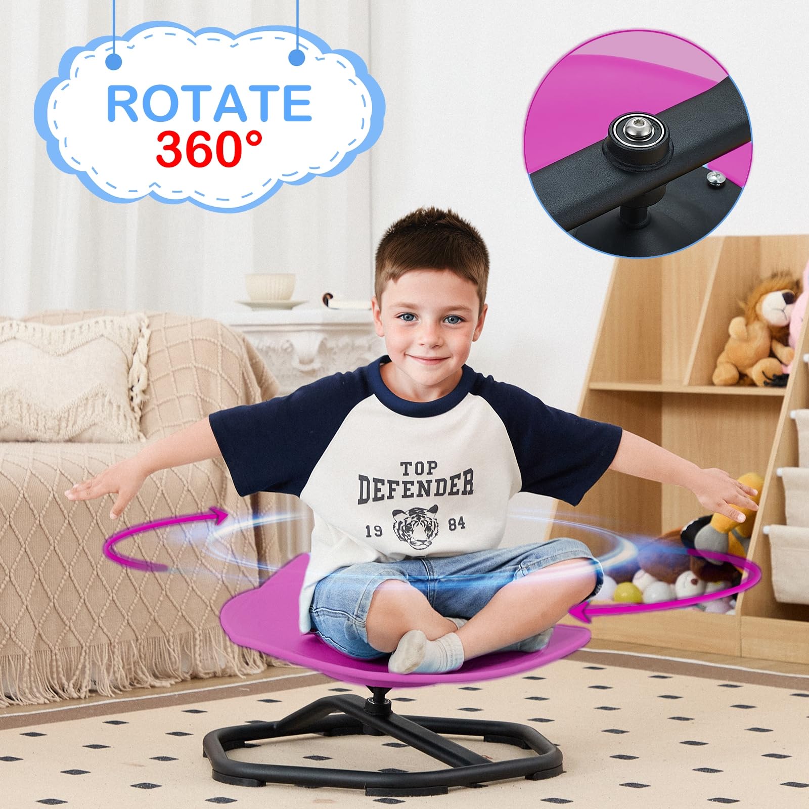 safisipapa Sensory Chair for Kids with Autism, Spin & Swivel for Body Coordination