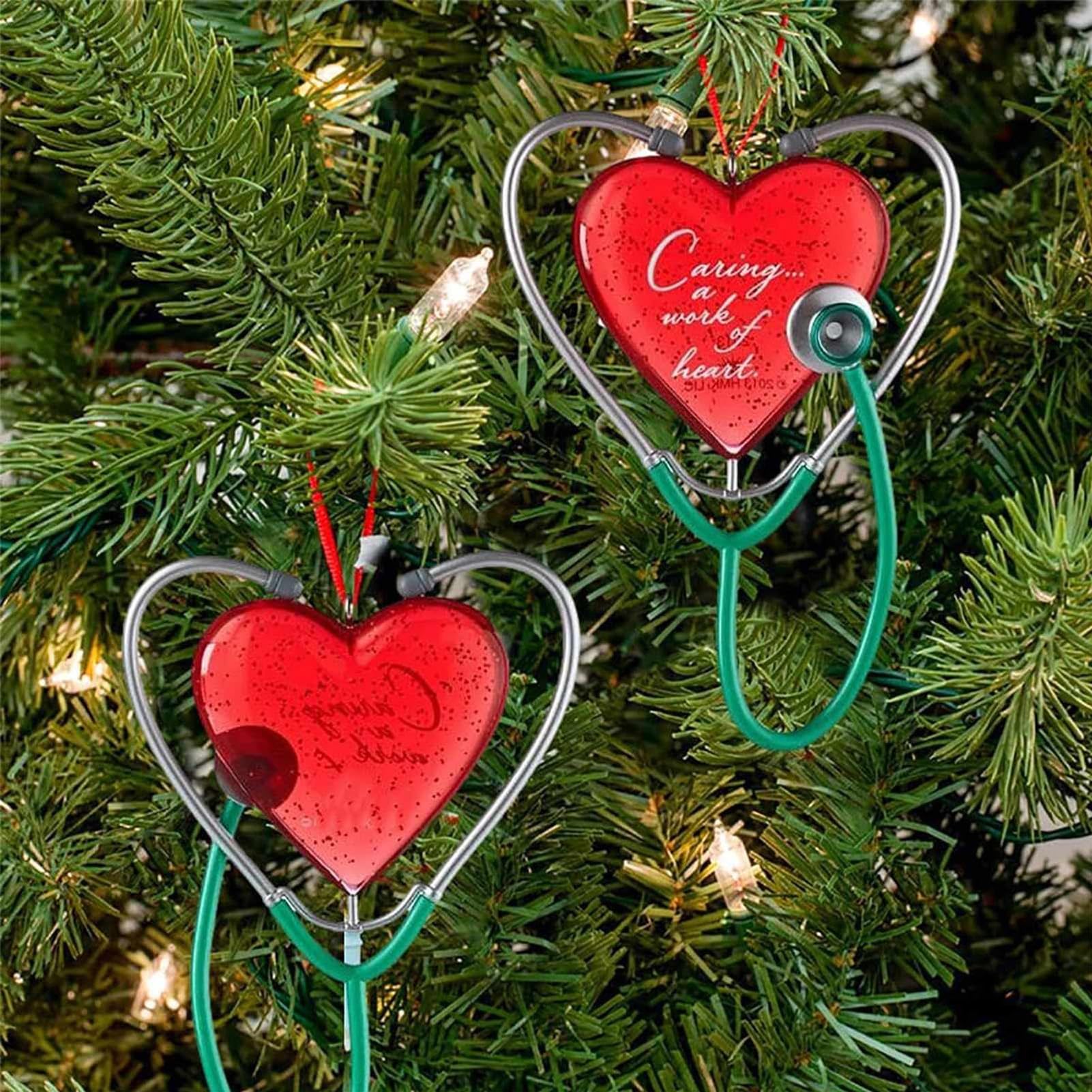 Heart Stethoscope Caring Christmas Tree Ornament Heart Stethoscope Ornament Appreciation present Doctor Nurse Caregiver