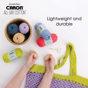 Caron All Day Cotton - 3 Pack of 173 Yards/3.52 oz Light Gray 100% Mercerized Cotton Yarn