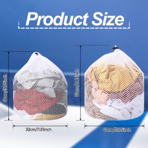 2 Pcs Laundry Bag Mesh Wash Bags Mesh Laundry Bag for Socks Machine Washable Drawstring Design Travel Laundry Garment Bag Mesh Washable for Blouse, Hosiery, Stocking, Underwear 12×16 inch, 16×20 inch