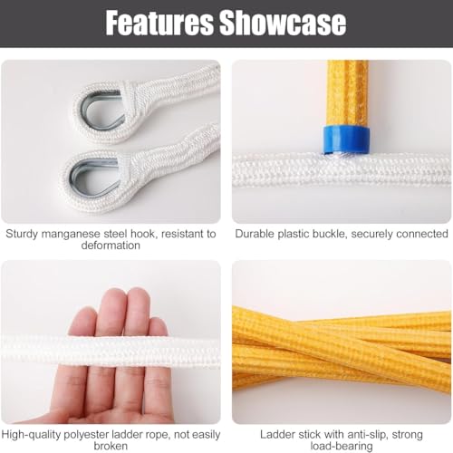 WDFYJ Fire Escape Ladder,Emergency Fire Escape Rope Ladder, Emergency Fire Escape Rope Ladder Outdoor Rescue Climbing Insulated Aerial Work(16F/5M)