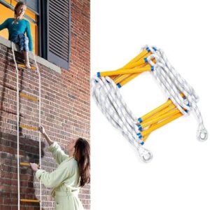 wdfyj fire escape ladder,emergency fire escape rope ladder, emergency fire escape rope ladder outdoor rescue climbing insulated aerial work(16f/5m)