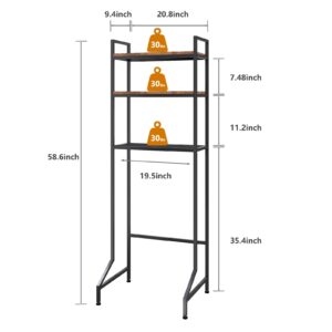 OIRBOEUS Over The Toilet Storage Rack 3-Tier Bathroom Organizer Shelf Over Toilet Multi-Functional Shelves Toilet Storage Rack Rustic Brown