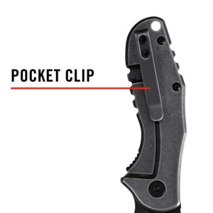 COAST CONTRA EDC Folding Pocketknife, Flip Tab, Frame Lock, Pocket Clip, Stainless-Steel, Wharncliff Blade