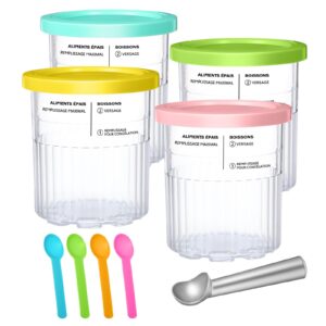 replacement for ninja creami deluxe pints and lids 4 pack,compatible with ninja creami 11-in-1 nc501 nc500 series deluxe ice cream maker,24oz deluxe xl cups