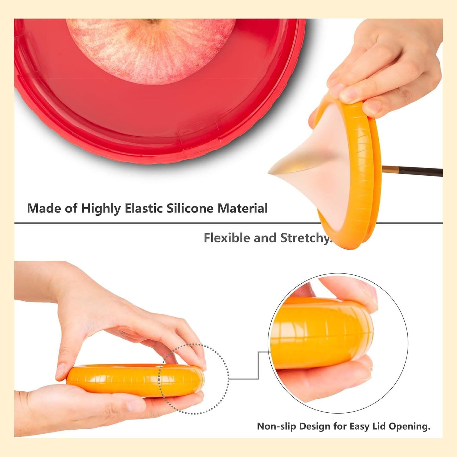 Silicone fruit storage box,Fruit and vegetable antioxidant storage box,Refrigerator silicone fruit and vegetable storage container set (4 pieces)