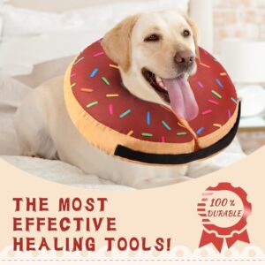 Inflatable Soft Dog Cone Collar for Small Medium Large Dogs & Cats Alternative After Surgery, Blow Up Pet Donut Neck Cone Prevent from Biting & Scratching, Comfy Adjustable Recovery Pillow Collar…