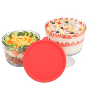 purekra 1 pack silicone lid for anchor hocking footed glass trifle bowl & shallow trifle bowl （104 oz / 3-quart), dishwasher and microwave safe (bowl not included)