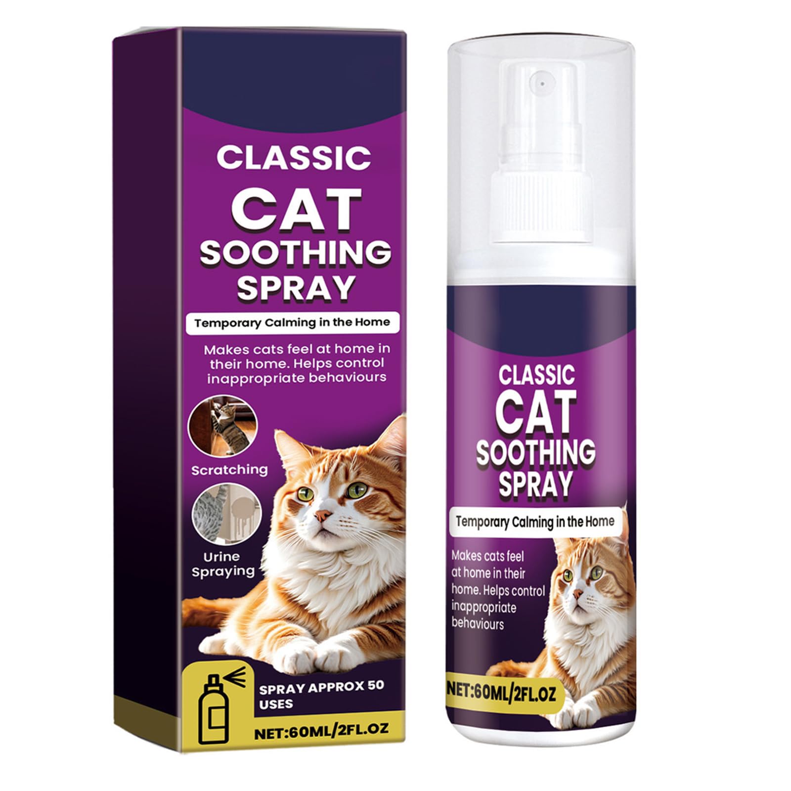 Cat Deterrent Spray, Cat Scratch Spray,Cat Deterrent Spray for Furniture, Reduces Scratching Furniture, Peeing, Helps Marking Anxiety