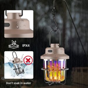 Bug Zapper Outdoor Camping Lamp with Mosquito Zapper Versatile Portable & Rechargeable Flying Insect Killer Lantern IPX4 Waterproof Indoor and Outdoor Mosquito Zapper for RVs, Camping, Home, Patio 2PC