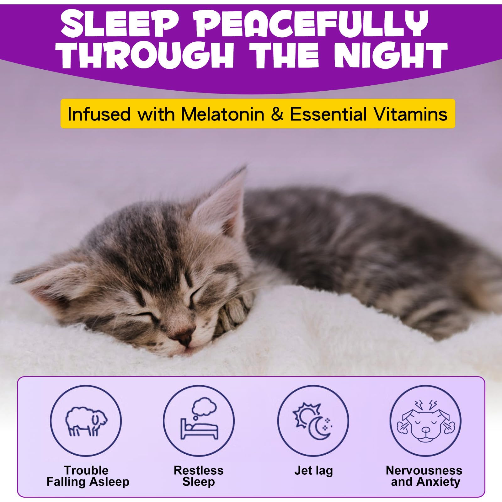 ARMOYA Cat Melatonin - Melatonin for Cats - Cat Calming Treats- Cat Sedative for Grooming - Helps to Support Restful Sleep for Your Cat - Cat Sleep Aid - Anxiety Relief for Cats