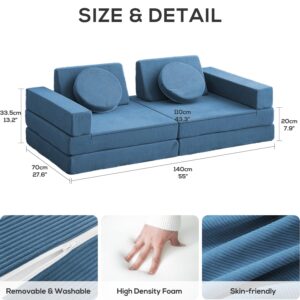 N&V Modular Kids Play Couch, Child Sectional Sofa, Bedroom and Playroom Furniture for Toddlers, Convertible Foam and Floor Cushion for Boys and Girls