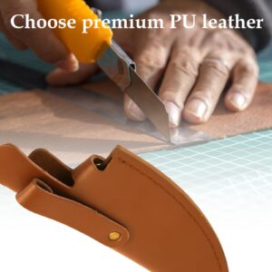 NQEUEPN Leather Sheath, Leather Knife Edge Guards for 6 Inch Boning Knife Holder Cleaver Blade Holster with Loop Belt Shop Knives Covers Knife Sleeves Kitchen Supply for Camping Outdoor Activity