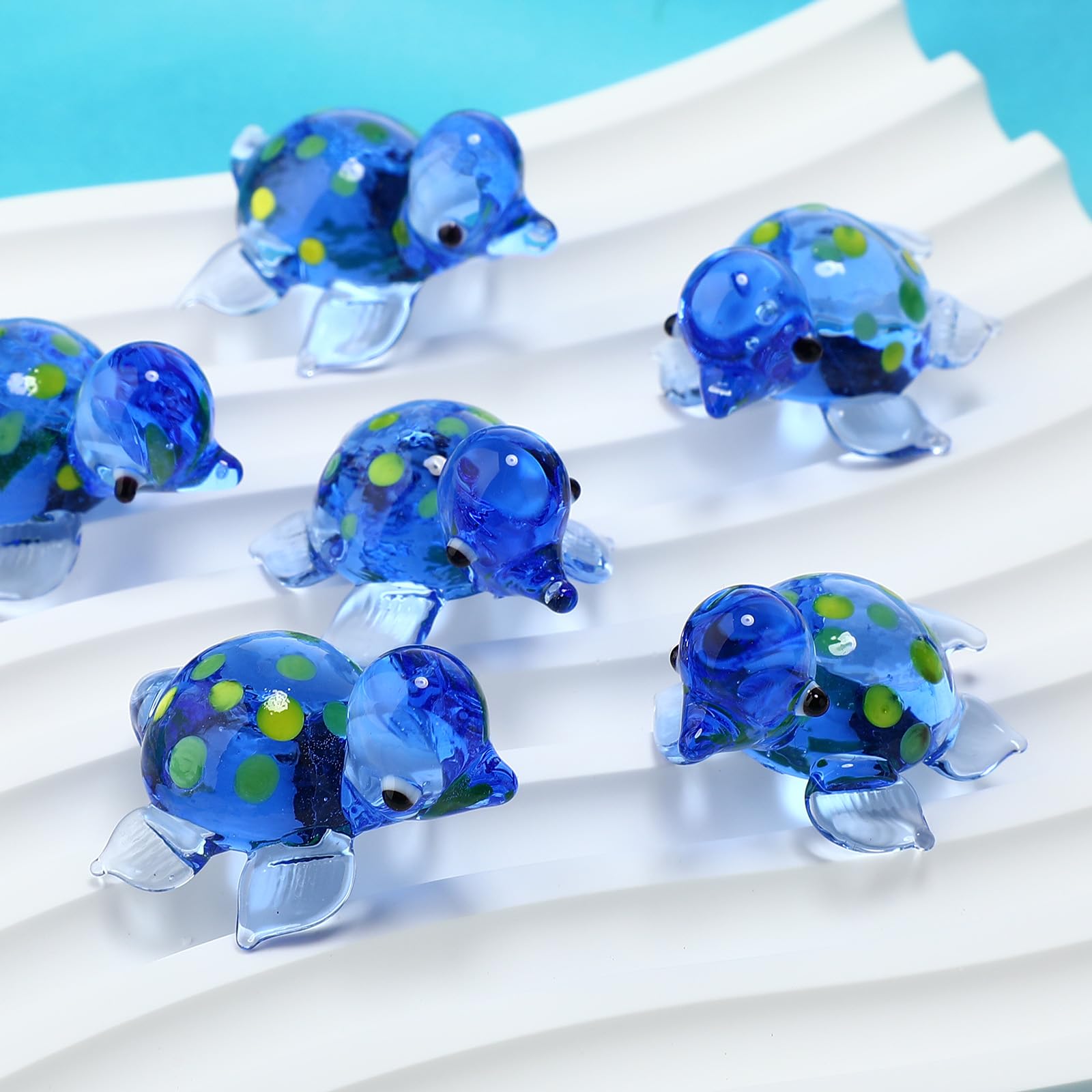 Wesiti 10 Sets Lucky Turtle Positive Inspirational Turtle Gifts 10 Pcs Mini Sea Turtle Figures 10 Pcs Thank You Note Greeting Cards 10 Pcs Organza Bags for Coworkers Employee Appreciation Gifts