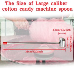 Bntyok Large Caliber Marshmallow Machine Spoon Long Handle Stainless Steel Sugar Spoon Resistant Cotton Candy Machine Spare Parts