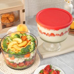 PUREKRA 1 Pack Silicone Lid for Anchor Hocking Footed Glass Trifle Bowl & Shallow Trifle Bowl （104 Oz / 3-Quart), Dishwasher And Microwave Safe (Bowl not included)