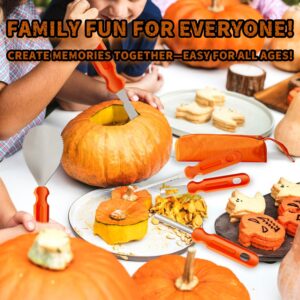 RVXHUA 10PCS Pumpkin Carving Kit, Professional Halloween Decoration Set, Stainless Steel Tools with Carrying Bag, Jack-o'-lantern Knife Kit for Kids, Adults, and Family DIY Gift