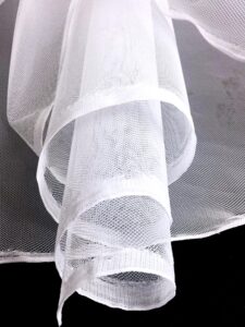 keily & megan inc, 58" wide petticoat hard net fabric stiff tulle mesh can-can net wrap-around mesh fabric by the yard (white, 1 yard)