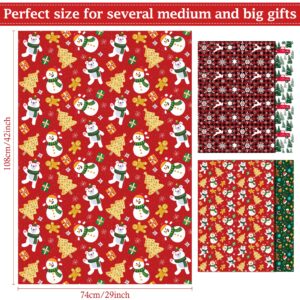 OHOME Christmas Wrapping Paper - Jumbo Sheets - Christmas Decorations | Christmas Gift Bags | Red, Green and White Christmas Tissue Paper - Gifts for Kids Men Women | Xmas Party Favors,29" x 42"