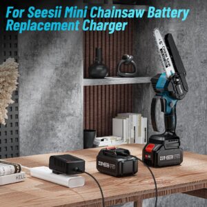 Seesii Lithium Battery Charger,21V 0.75A Battery Adapter,Power Supply Adapter for Mini Chainsaw and Impact Wrench