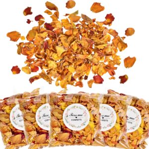 20 pack biodegradable confetti, dried flower petals,biodegradable flower petals,wedding send-off ideas for wedding proposal party valentine's day decor flower girls (yellow red rose)