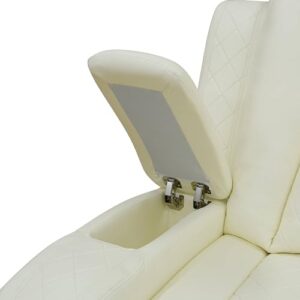 FUOROLA Martin Sofa, Loveseat, Cream White Power Recliner Loveseat for Living Room